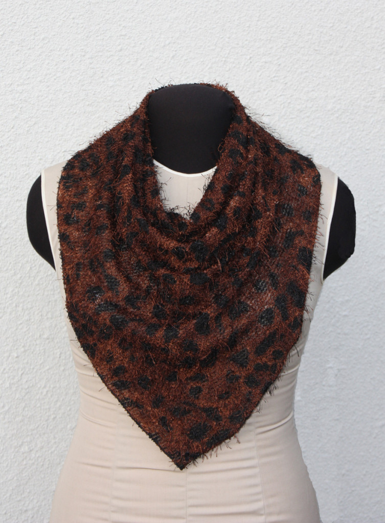 Leopard print bandana cowl scarf